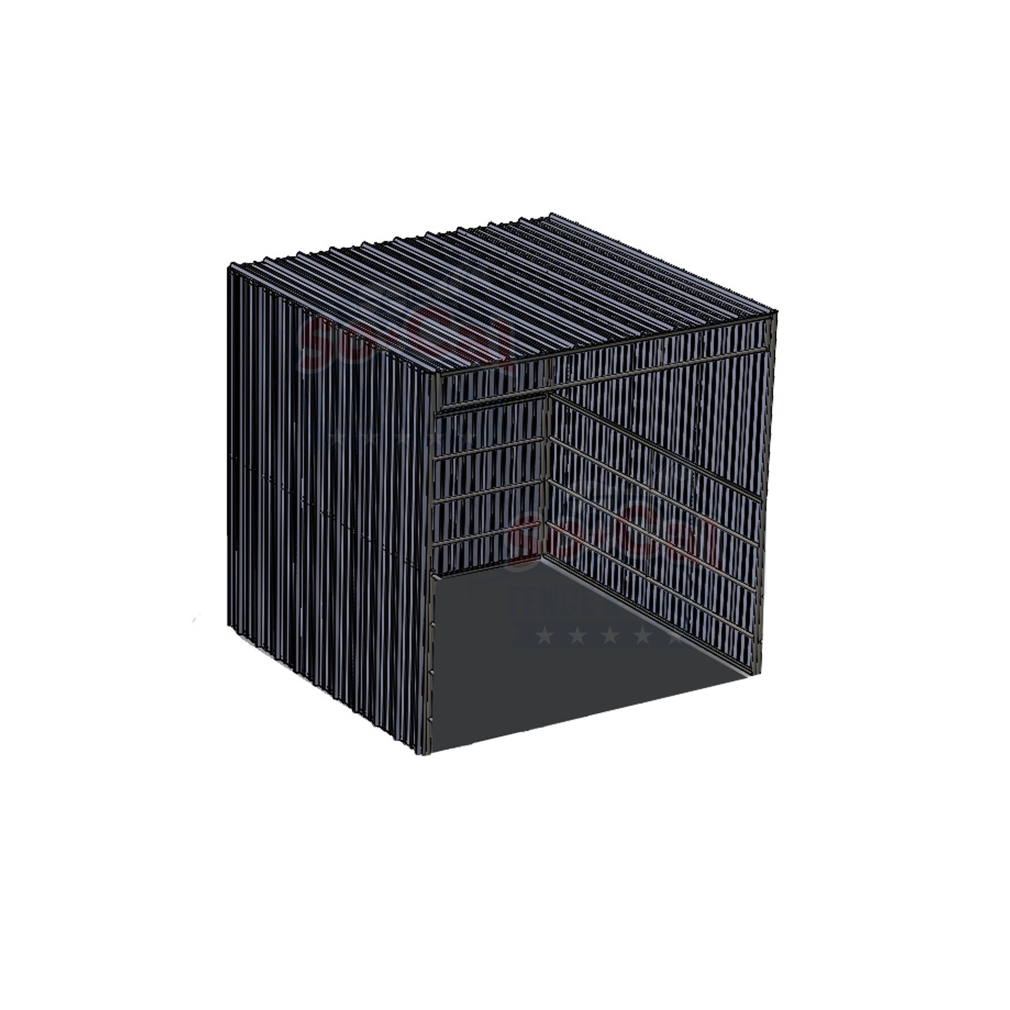 12x12 3-Sided Enclosed Shelter Kit 14 Gauge | Arizona Fence and Barn LLC