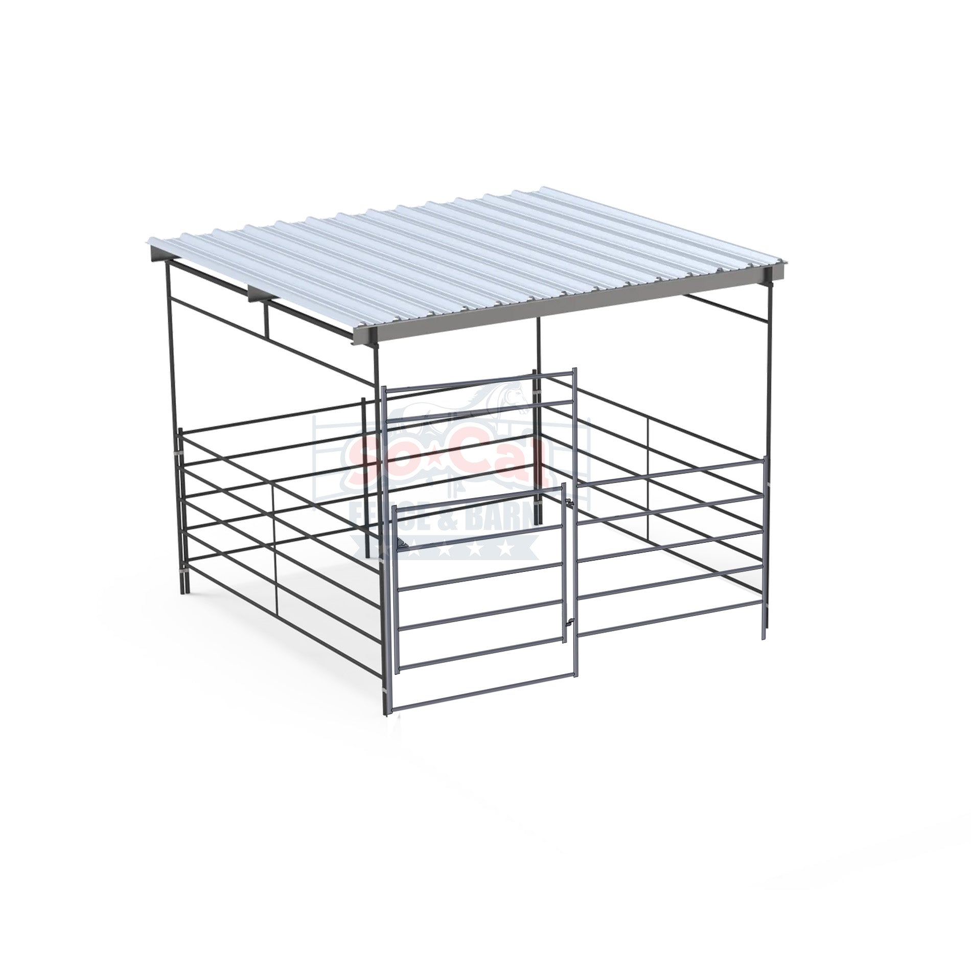 12x24 Horse Stall with 12x12 Shelter (4 Rail) | For Sale | #1 Corrals ...