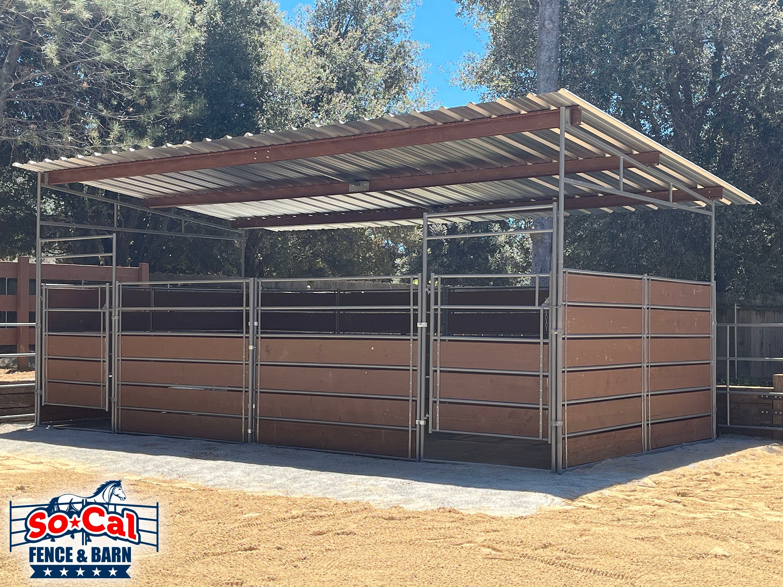12x24 Horse Stall with 12x24 Shelter (4 Rail) | For Sale | Arizona ...